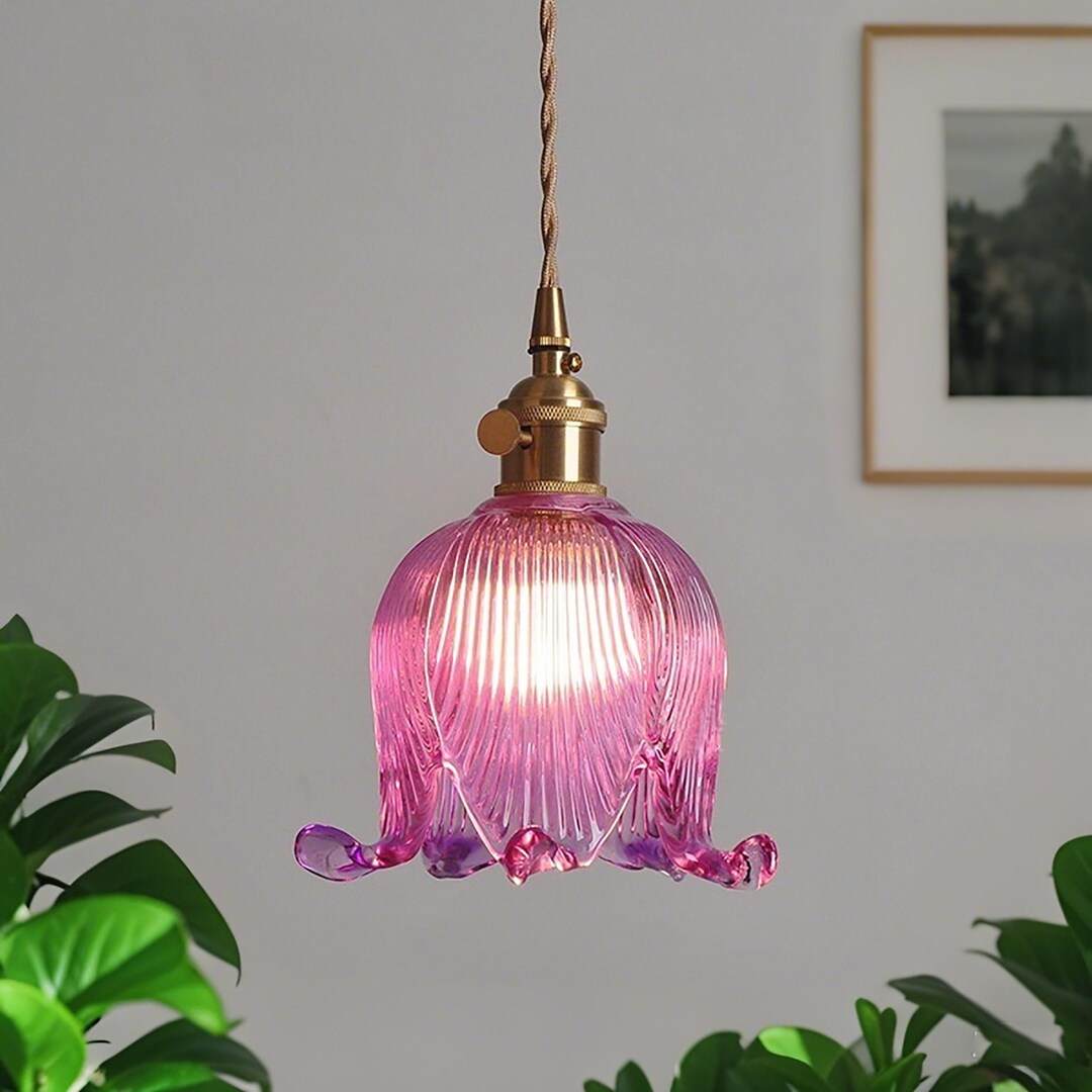 Lily of the Valley Glass Chandelier | Handmade Floral Glass Pendant ...