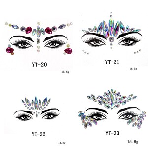 Face Rhinestone Sticker, Face Sticker Rhinestone Jewelry Festival ...