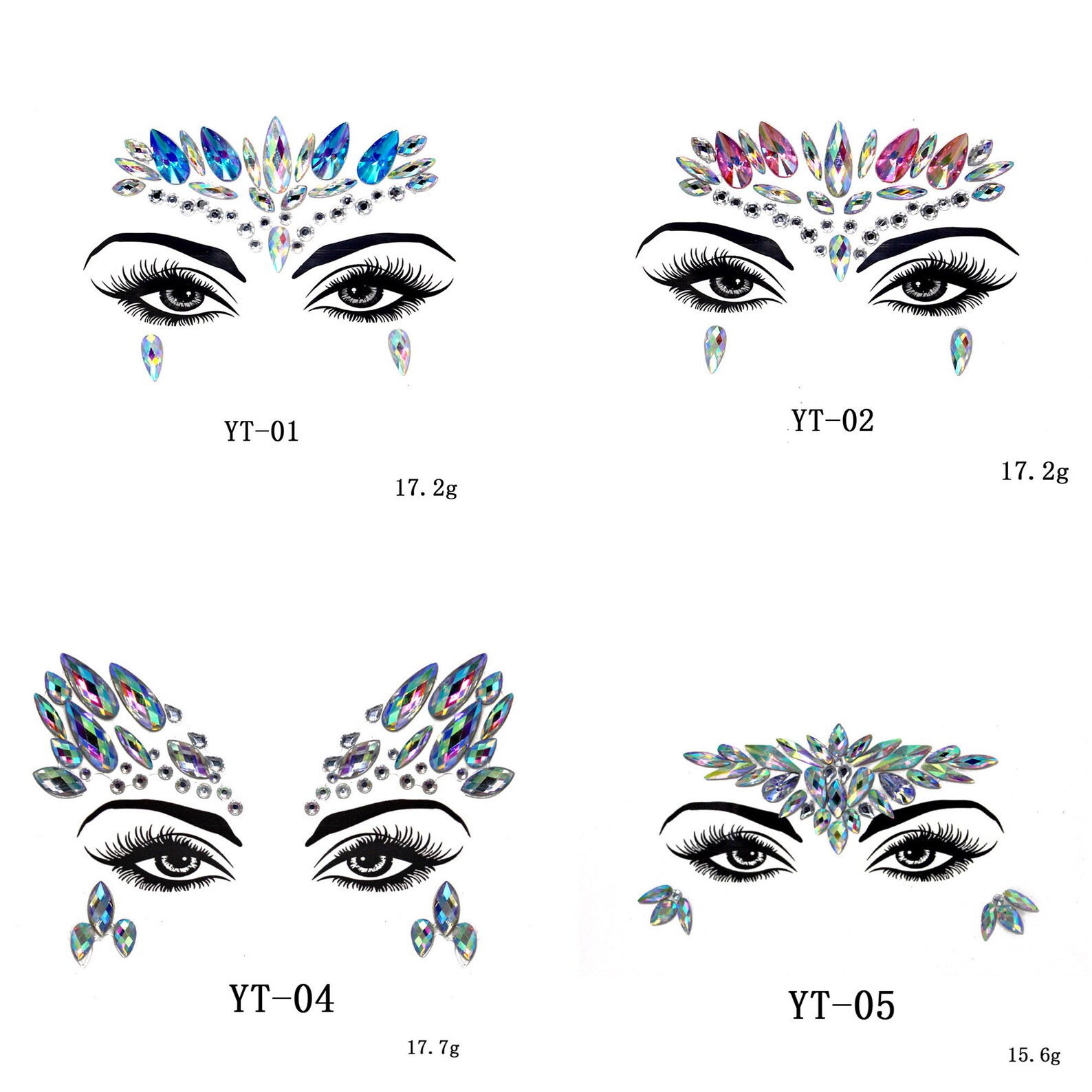 Face Rhinestone Sticker, Face Sticker Rhinestone Jewelry Festival ...