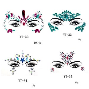 Face Rhinestone Sticker, Face Sticker Rhinestone Jewelry Festival ...