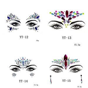 Face Rhinestone Sticker, Face Sticker Rhinestone Jewelry Festival ...