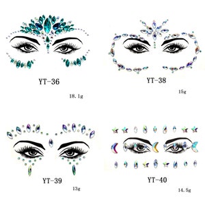 Face Rhinestone Sticker, Face Sticker Rhinestone Jewelry Festival ...