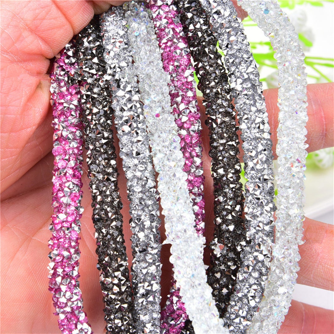 10yards Crystal Rhinestone Tube Cord 7mm 16colors Soft Resin - Etsy
