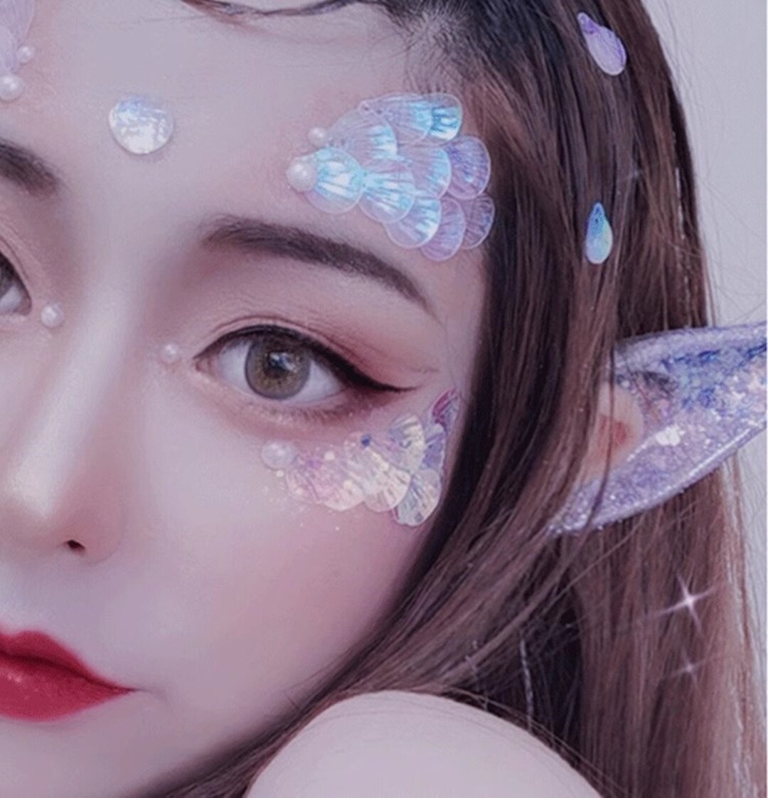 Fish Scales and Shell Face Sticker,mackerel Makeup,pearl Eye Tail ...