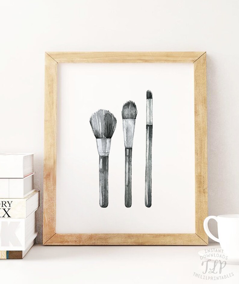 Makeup Brush Print Makeup Brushes Wall Art Makeup Tool | Etsy