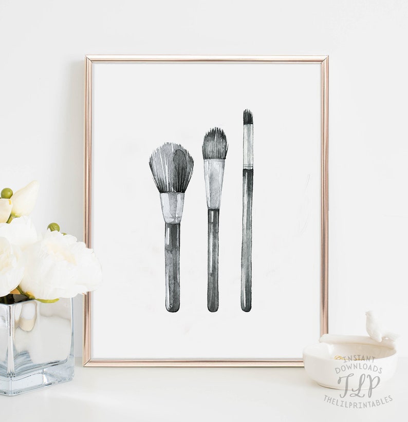 Makeup Brush Print Makeup Brushes Wall Art Makeup Tool - Etsy