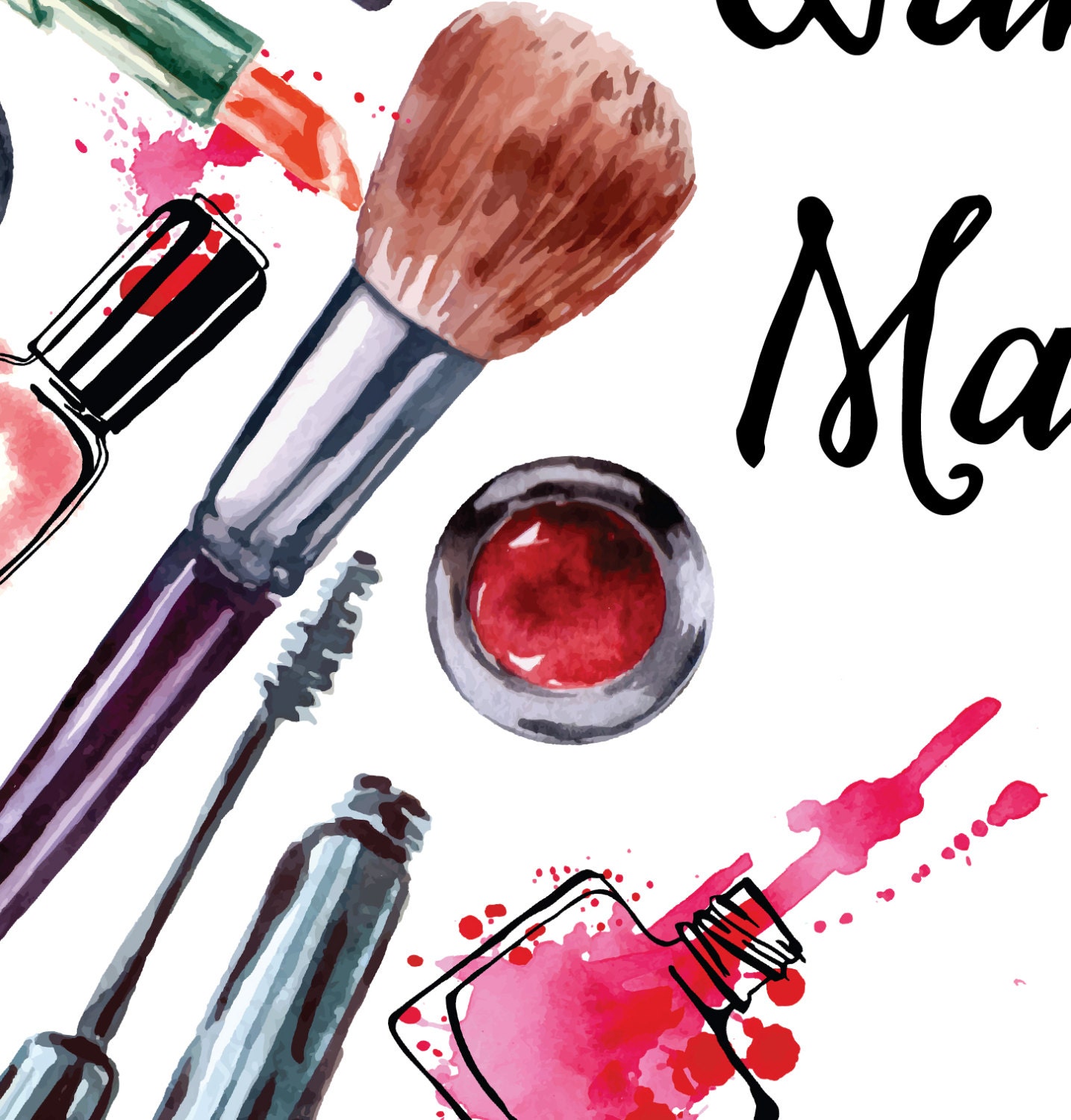 Wakeup and Makeup Printable Beauty Room Decor Makeup - Etsy