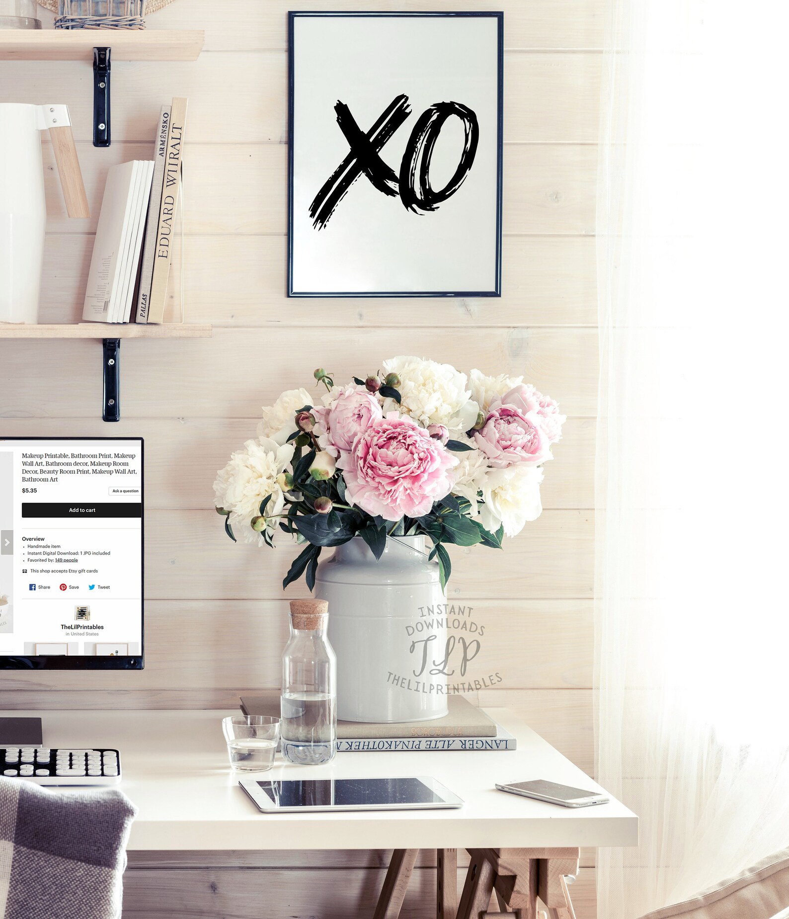 XO Printable, Typography Printable, Beauty Room Decor , Teen Wall Art ...