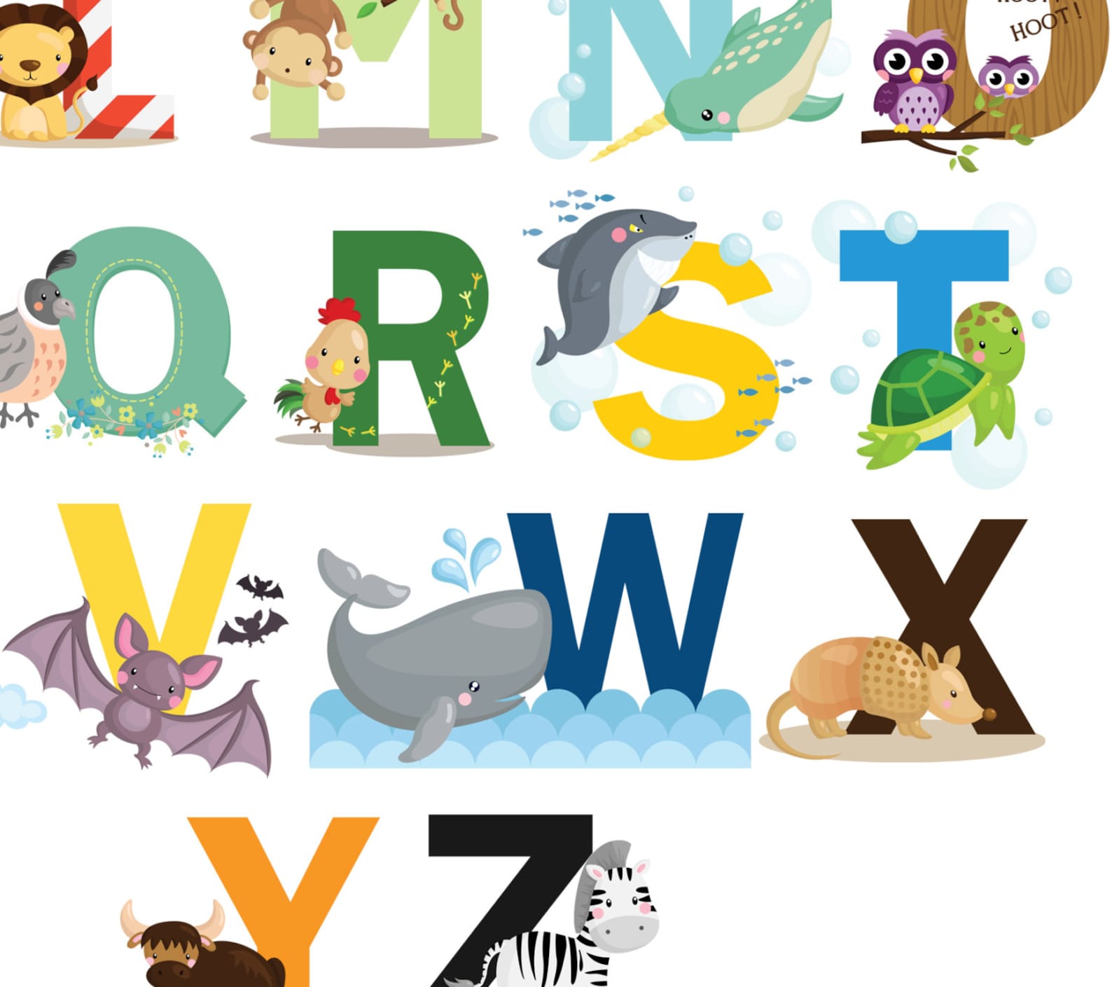 Animal Alphabet Printable, Nursery Wall Art, Baby Room Decor, Animal ...