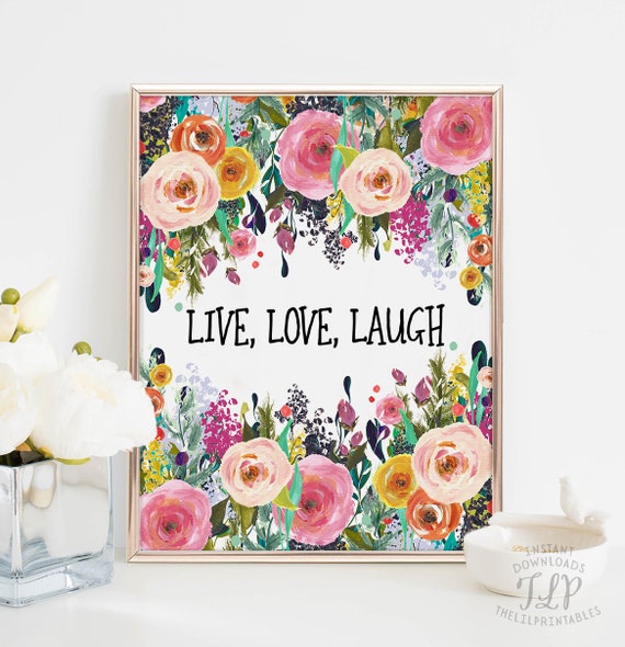Live Love Laugh Printable love wall art Blush Wall Art | Etsy