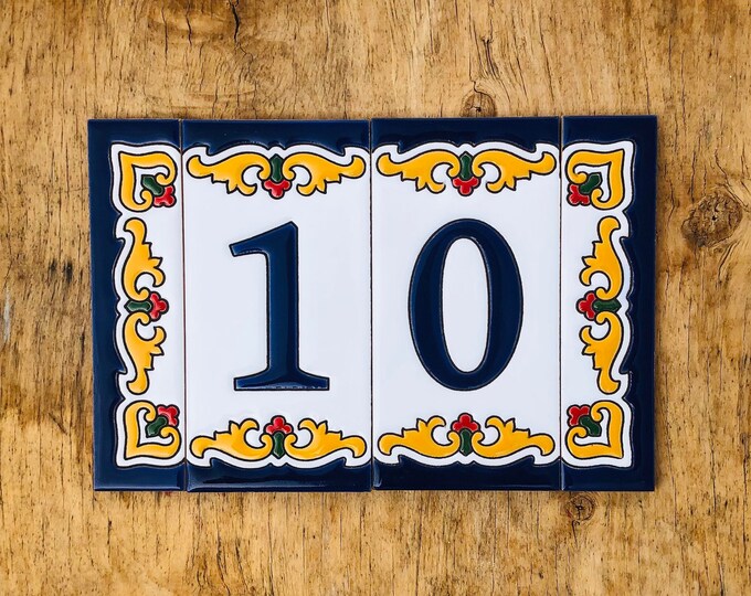 Ceramic Tile Letters and Numbers for Walls 15 Cm (5.9") - Hand Painted ...