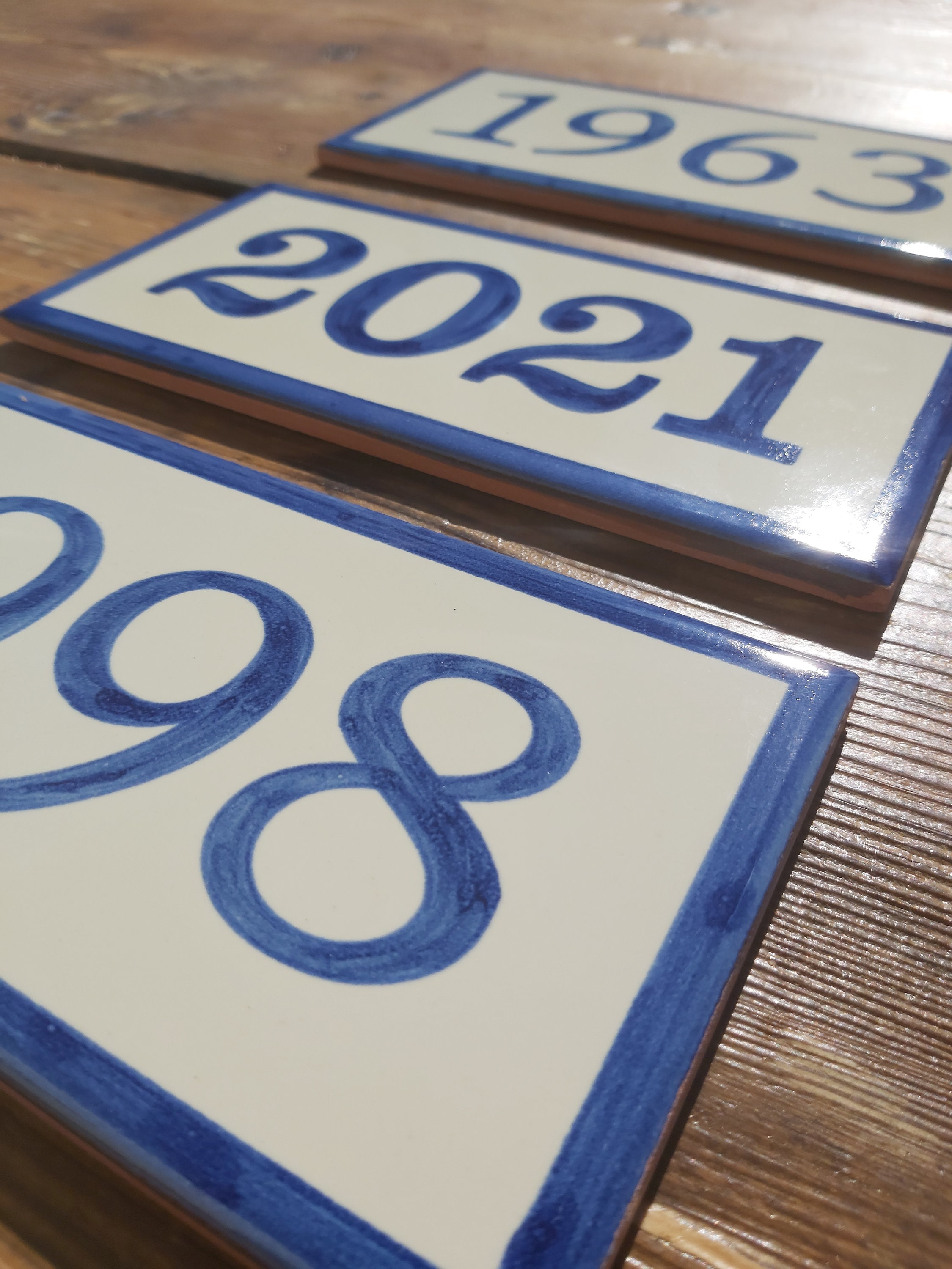 Spanish Ceramic Date and Year Tile 10 X 20 Cm 3.9 X 7.8 Ceramic Year ...