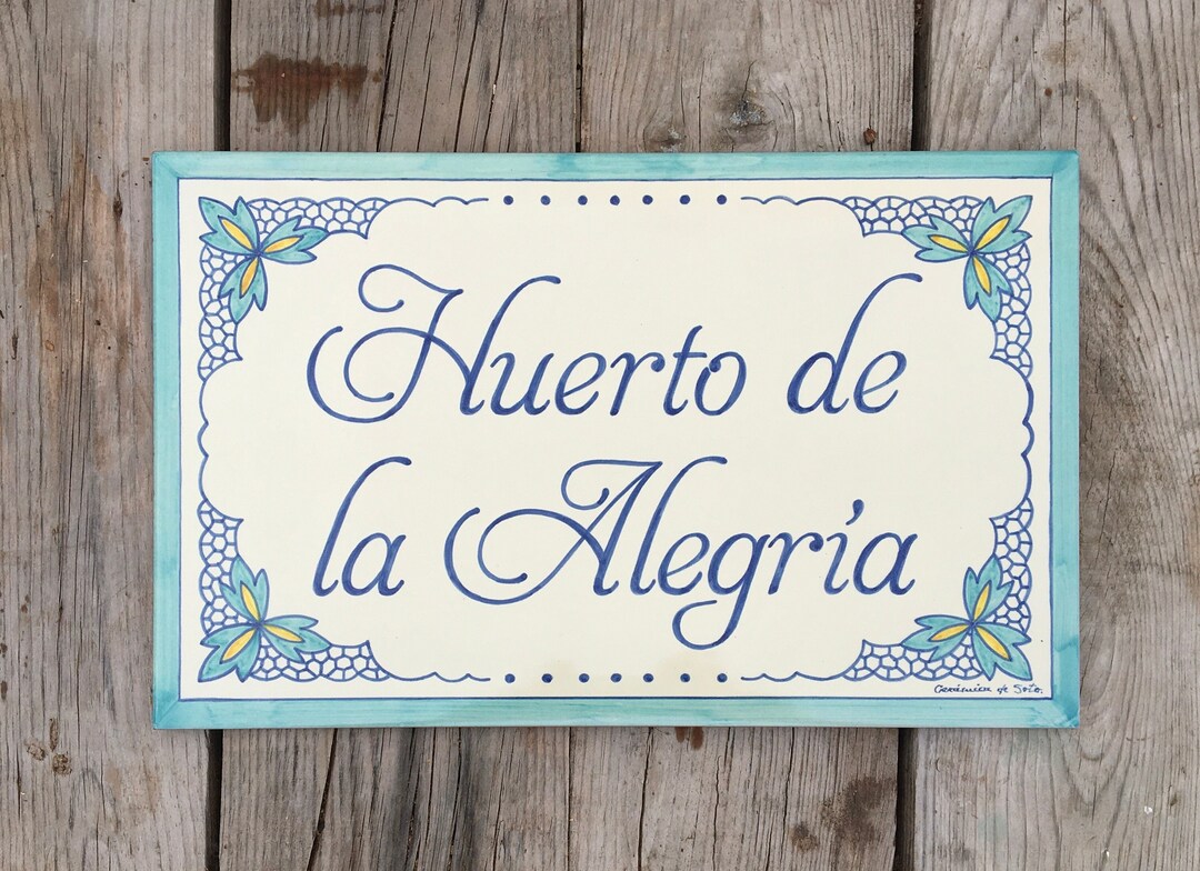 Personalized Ceramic Floral Plaque With Name 20 X 30 Cm / 25 X 40 Cm ...