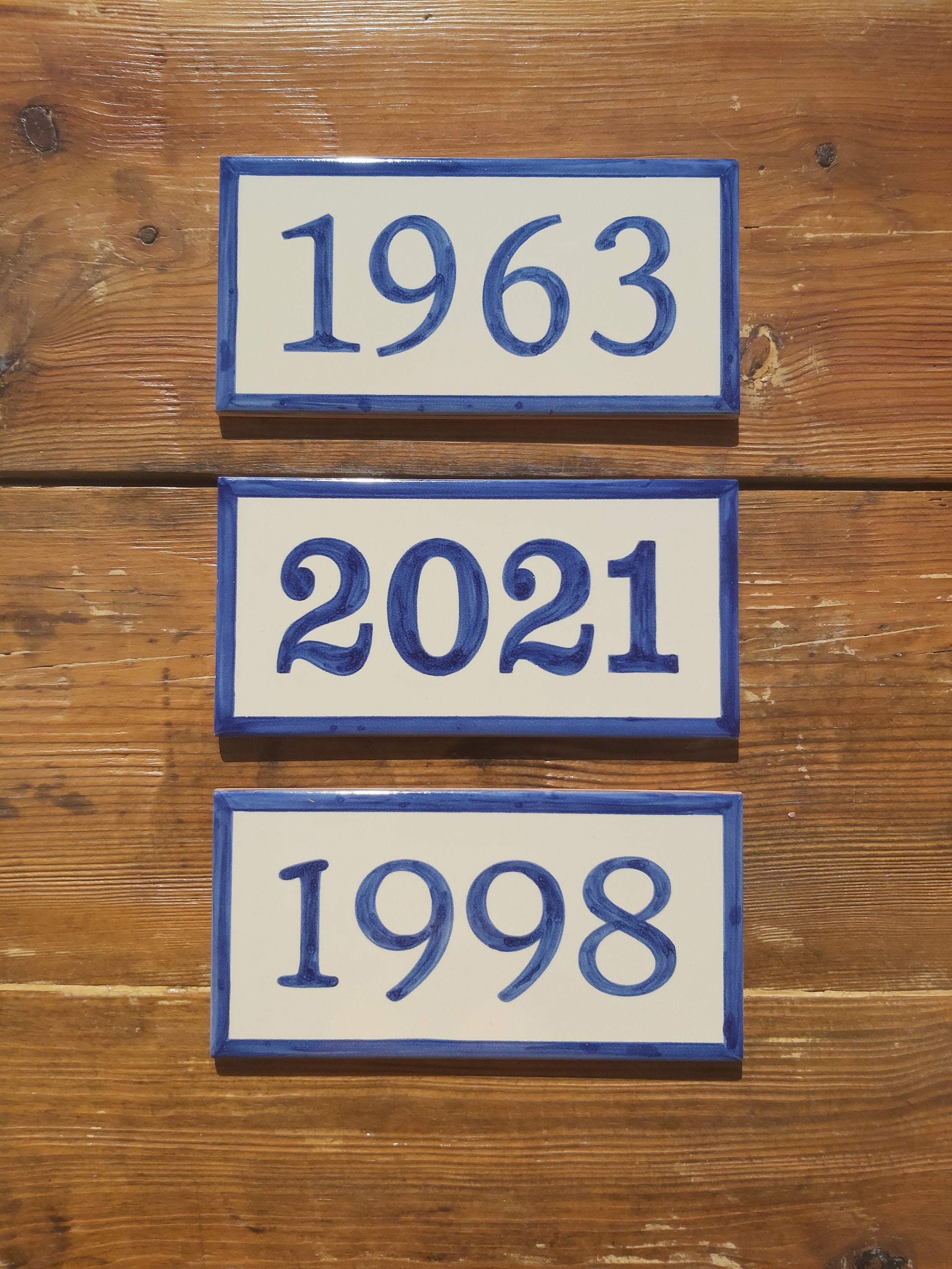 Spanish Ceramic Date and Year Tile 10 X 20 Cm 3.9 X 7.8 Ceramic Year ...