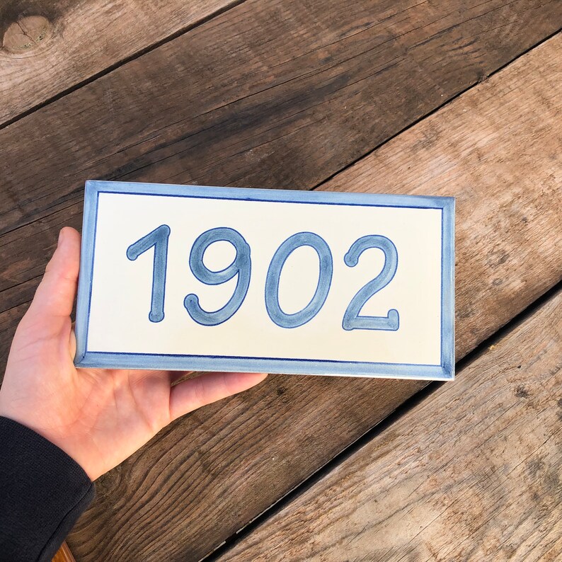 Spanish Ceramic Date and Year Tile 10 X 20 Cm 3.9 X 7.8 Ceramic Year ...