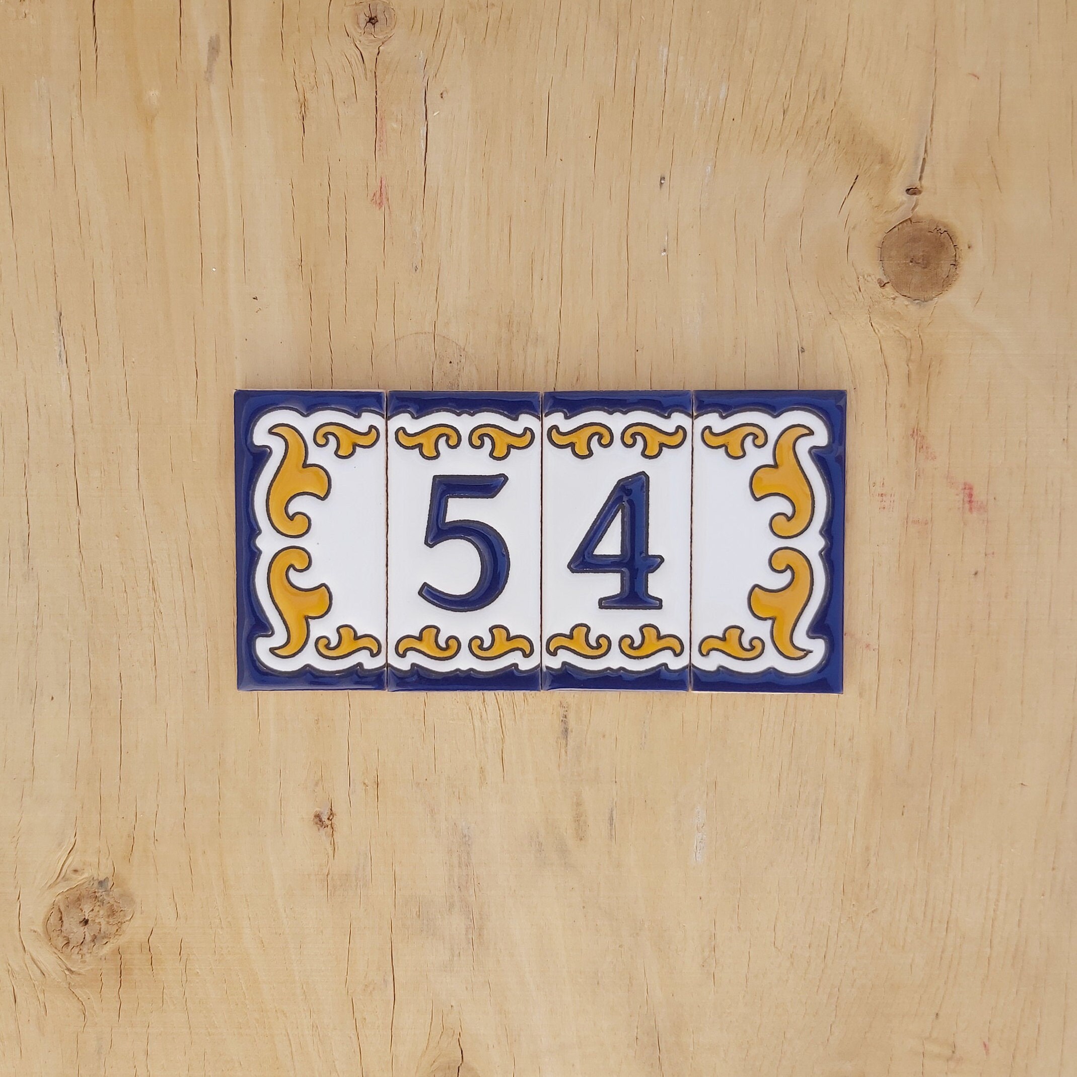 Ceramic Numbers and Letters 7.5 Cm 2.95 for the Wall Enamelled by Hand ...