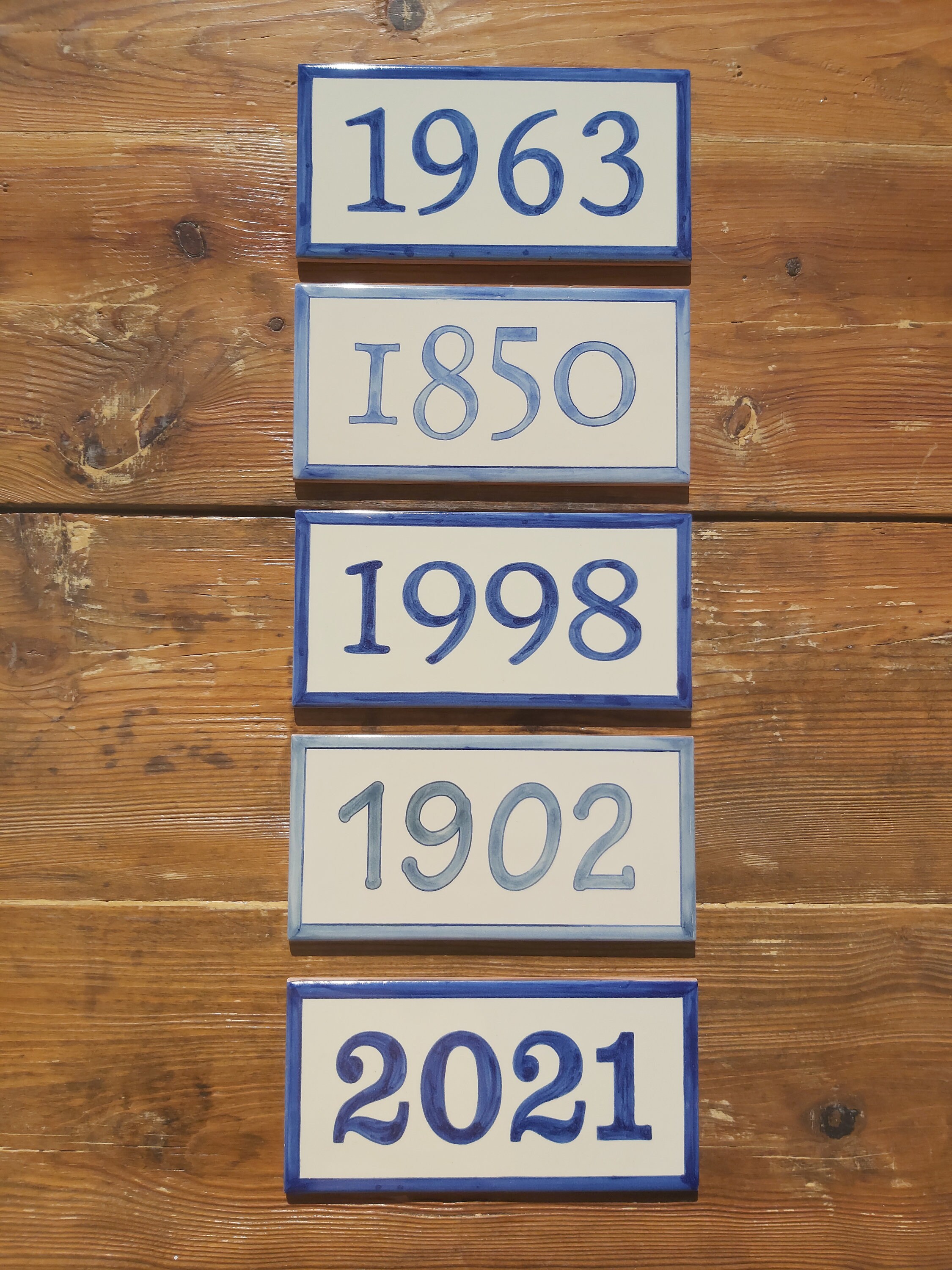 Spanish Ceramic Date and Year Tile 10 X 20 Cm 3.9 X 7.8 Ceramic Year ...