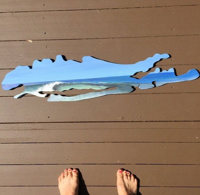 Blue Sky Wave Woodcut - Etsy