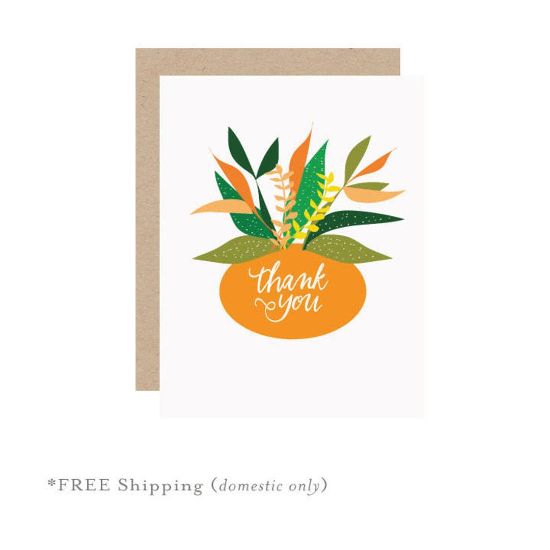Thank You Card, Thank You Harvest Card, Pant Card, Farm Card, Leaves ...