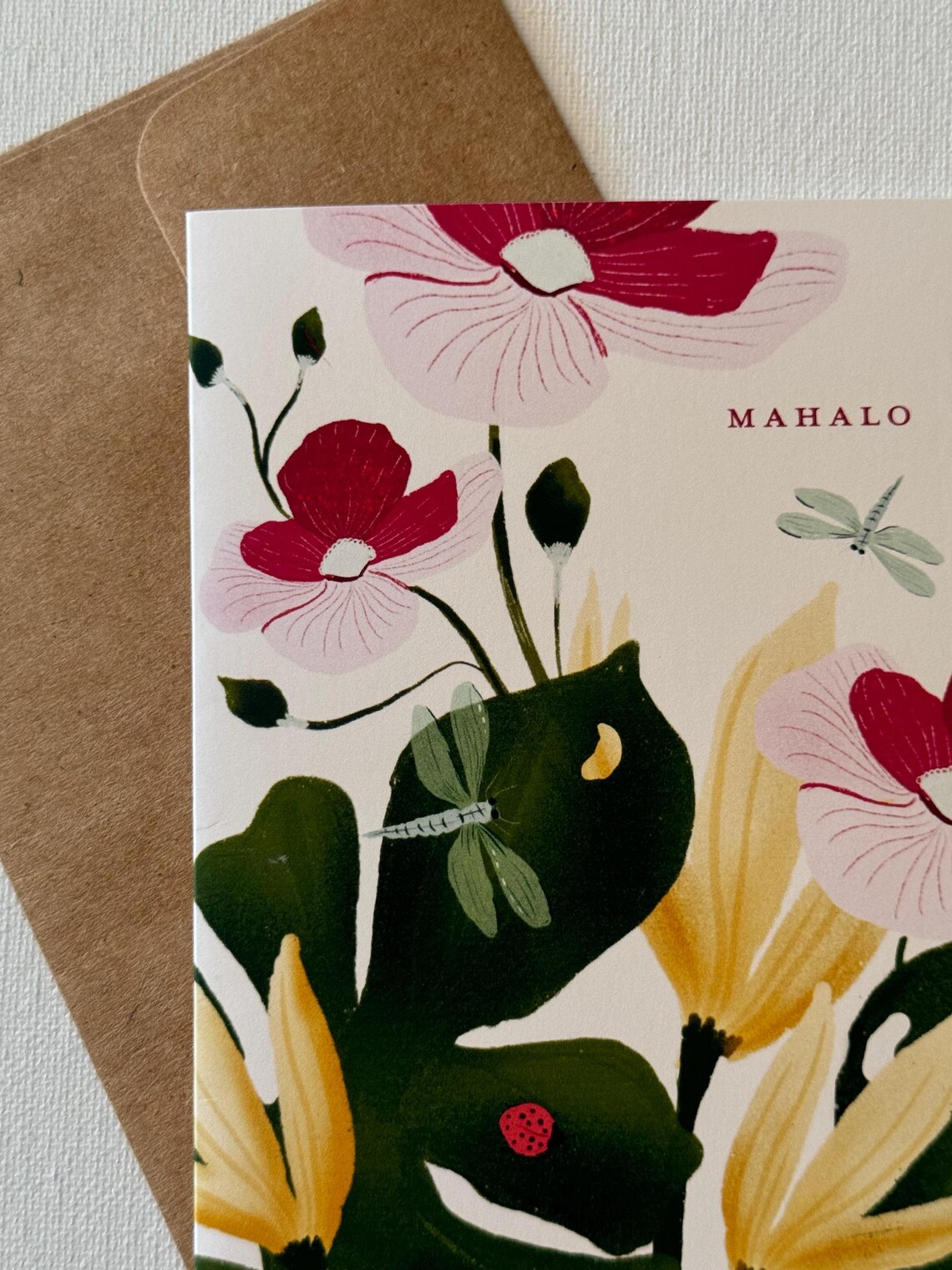 Mahalo Thank You Card: Hand-drawn Botanical Hawaii Card - Etsy