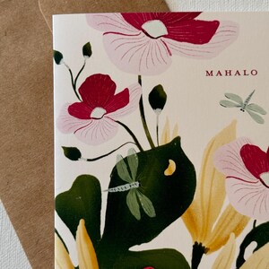 Mahalo Card, Mahalo Botanical Card, Thank You Card, Hawaiian Mahalo ...