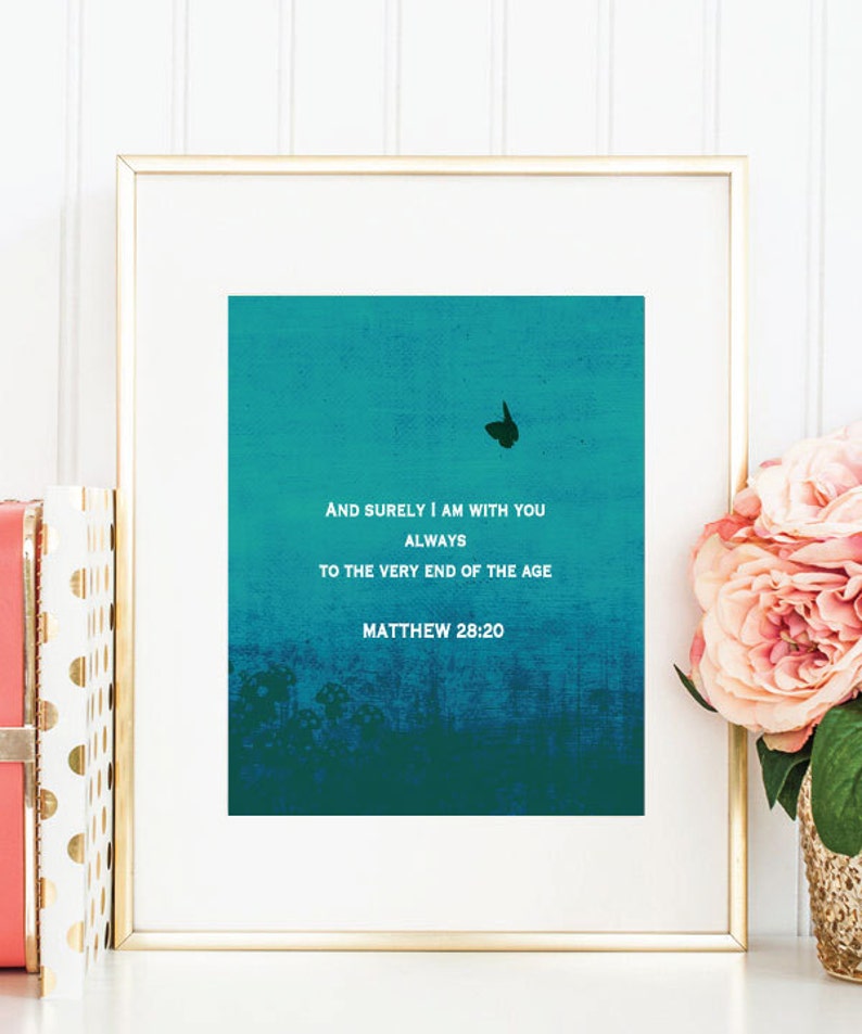 Matthew 28:20 Verse, Biblical Verse Print, Scripture Art, Biblical ...