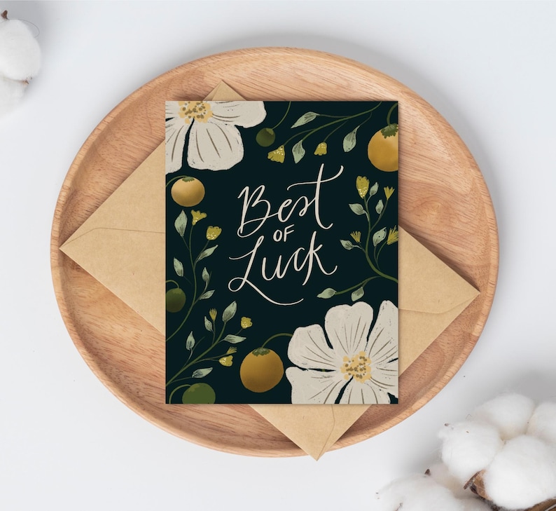 Best of Luck Card, Good Luck Card, Lilikoi Card, Passion Fruit Design ...