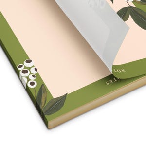 Botanical Notepad: Green & Peach Stationery, Nature Lover Gift - Etsy