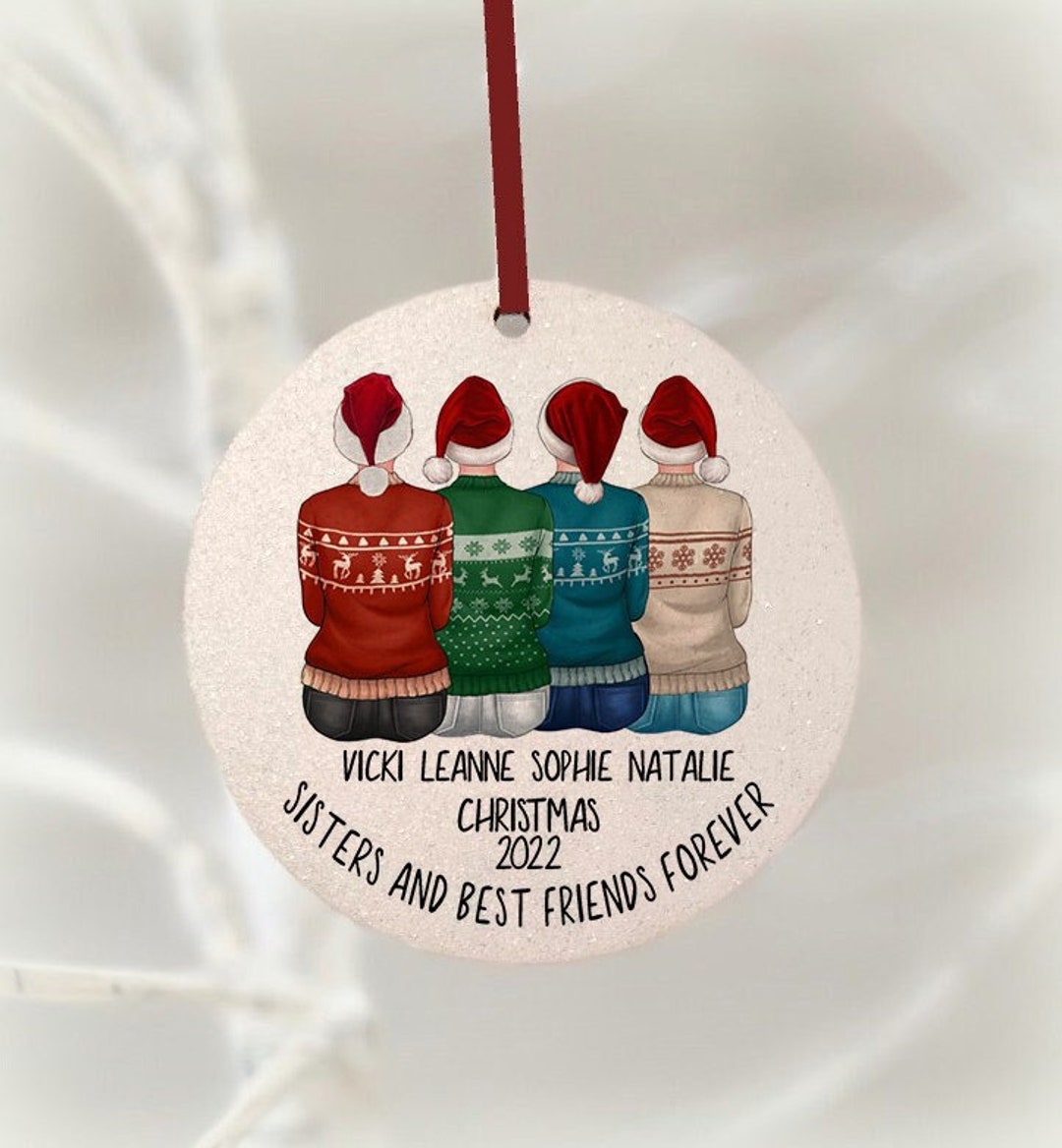 SISTERS, FAMILY, Best Friends Secret Santa Christmas 2022 Personalised ...