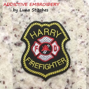 Firefighter Custom Personalized Iron on Patch Embroidered Custom ...