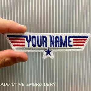 Military Name Tag US Flag Star Air Force Personalized Iron on Patch ...