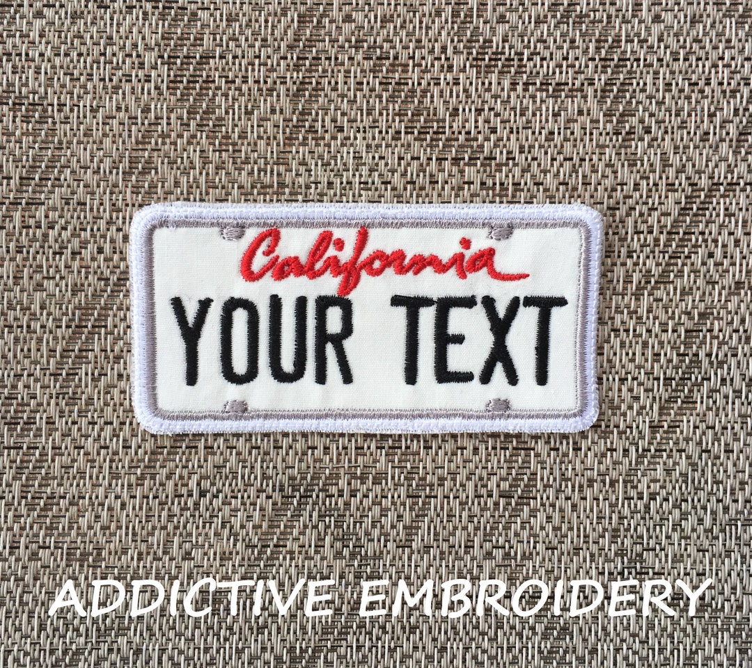 California License Plate CA Iron on Patch Personalized Embroidered ...