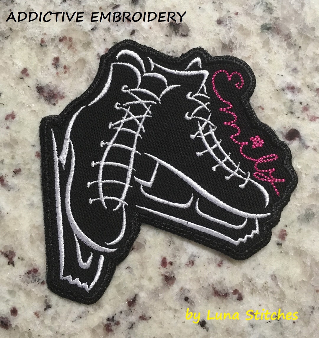 Ice Skates Custom Personalized Iron on Patch Embroidered Custom ...