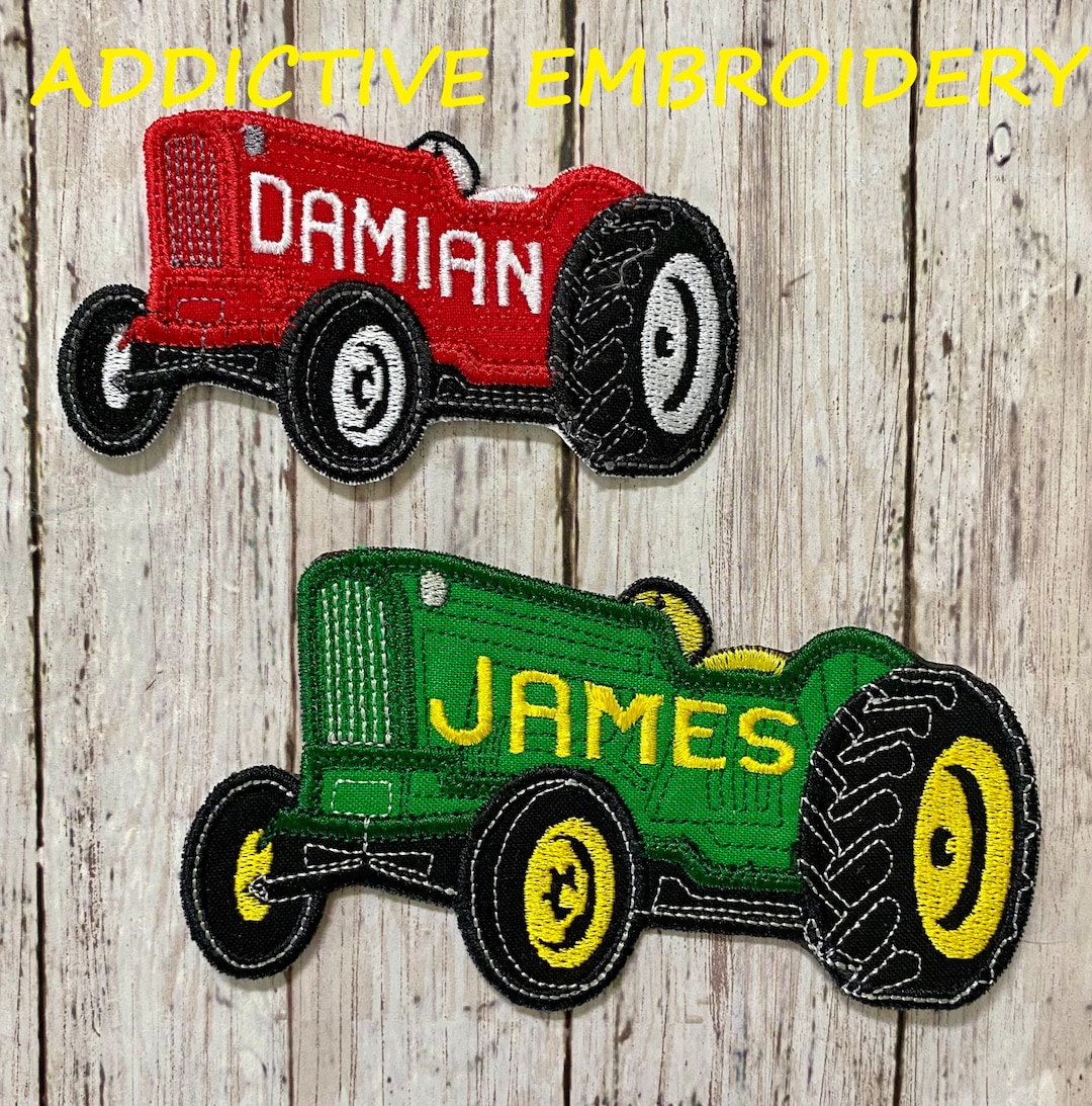 Custom Tractor Personalized Name Iron on Patch Embroidered Applique ...
