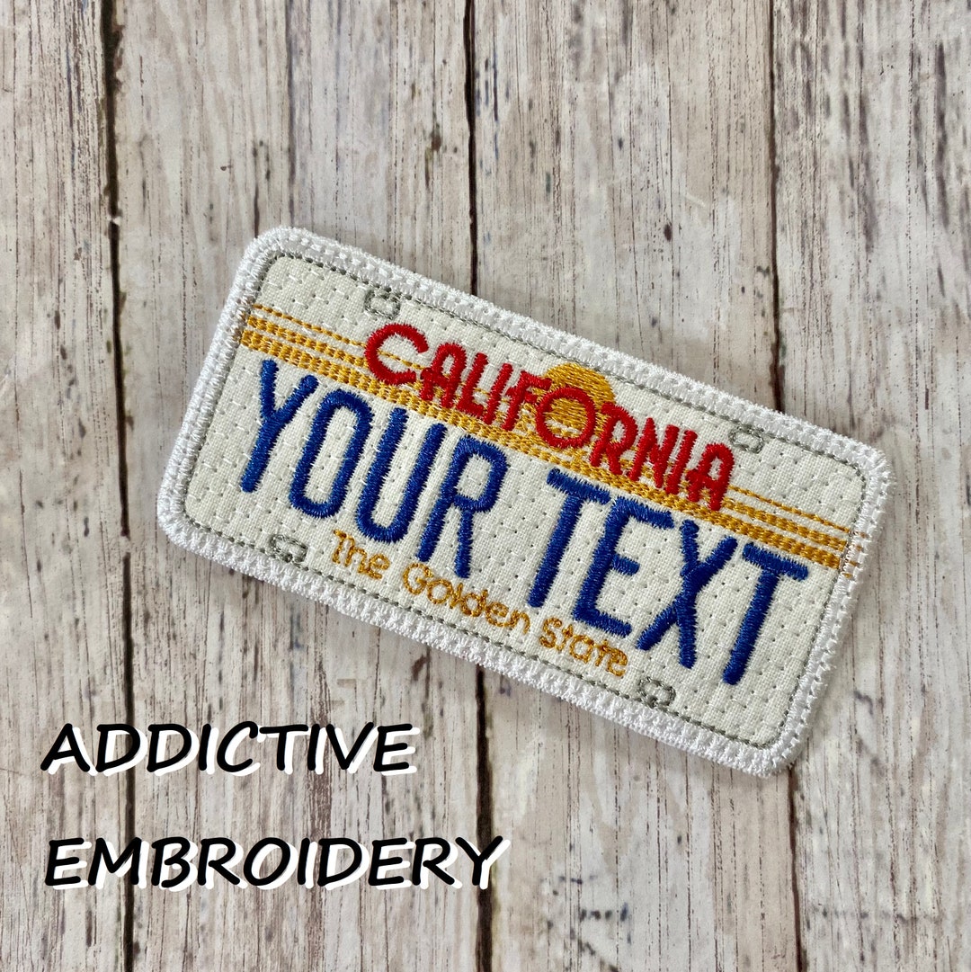 California License Plate CA Iron on Patch Travel Personalized ...
