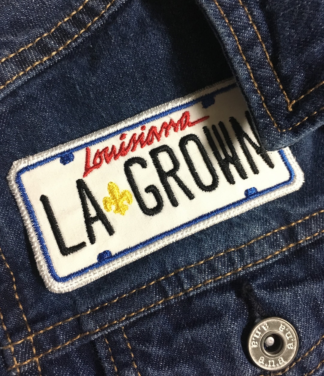PERSONALIZED Custom Louisiana License Plate LA Grown Iron on Patch ...
