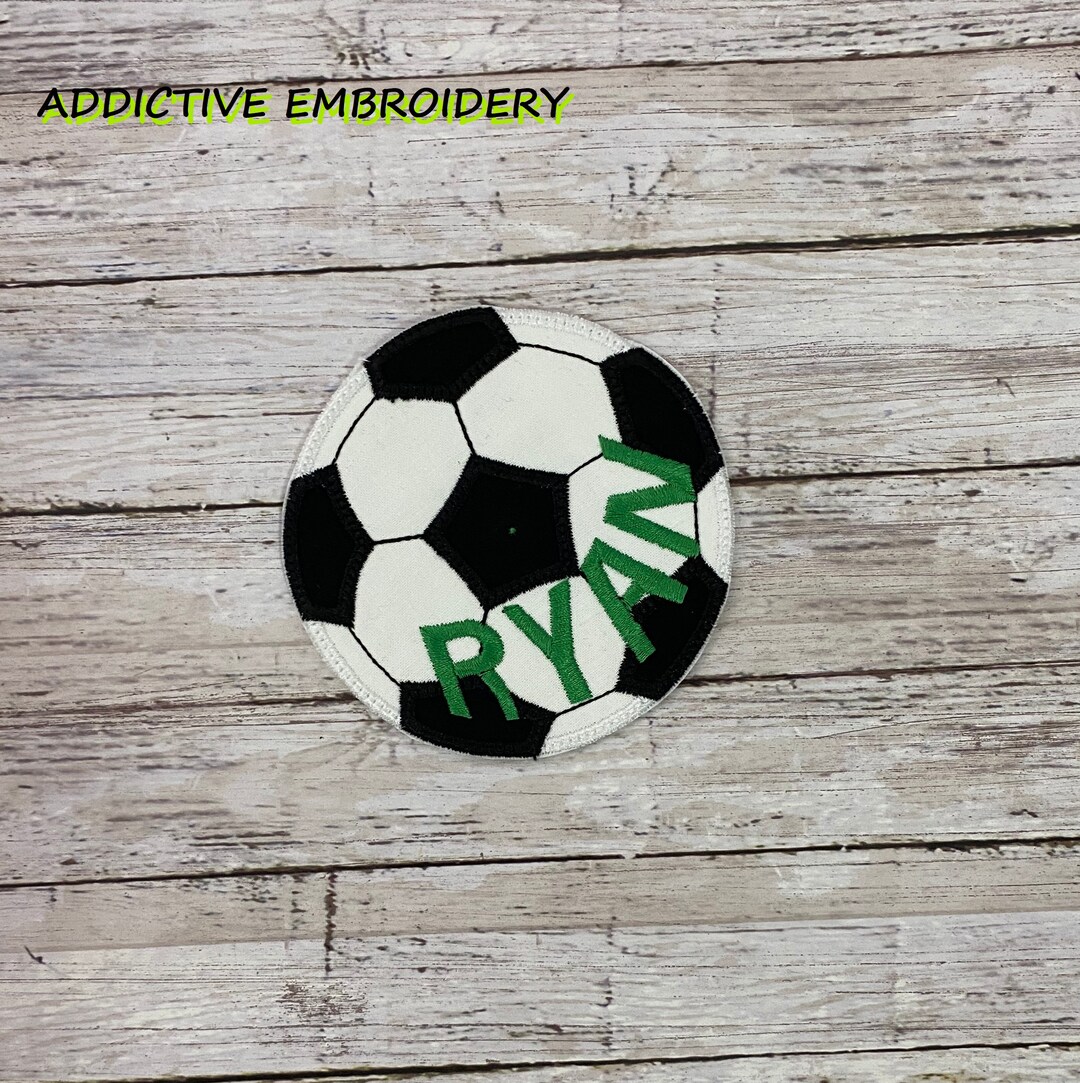 SOCCER Football Personalized Iron on Patch College Embroidered Custom ...