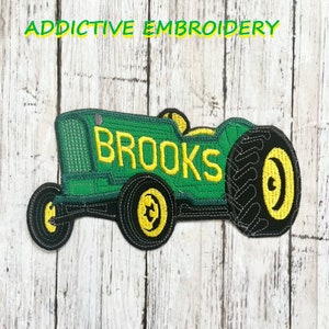 Custom Tractor Personalized Name Iron on Patch Embroidered Applique ...