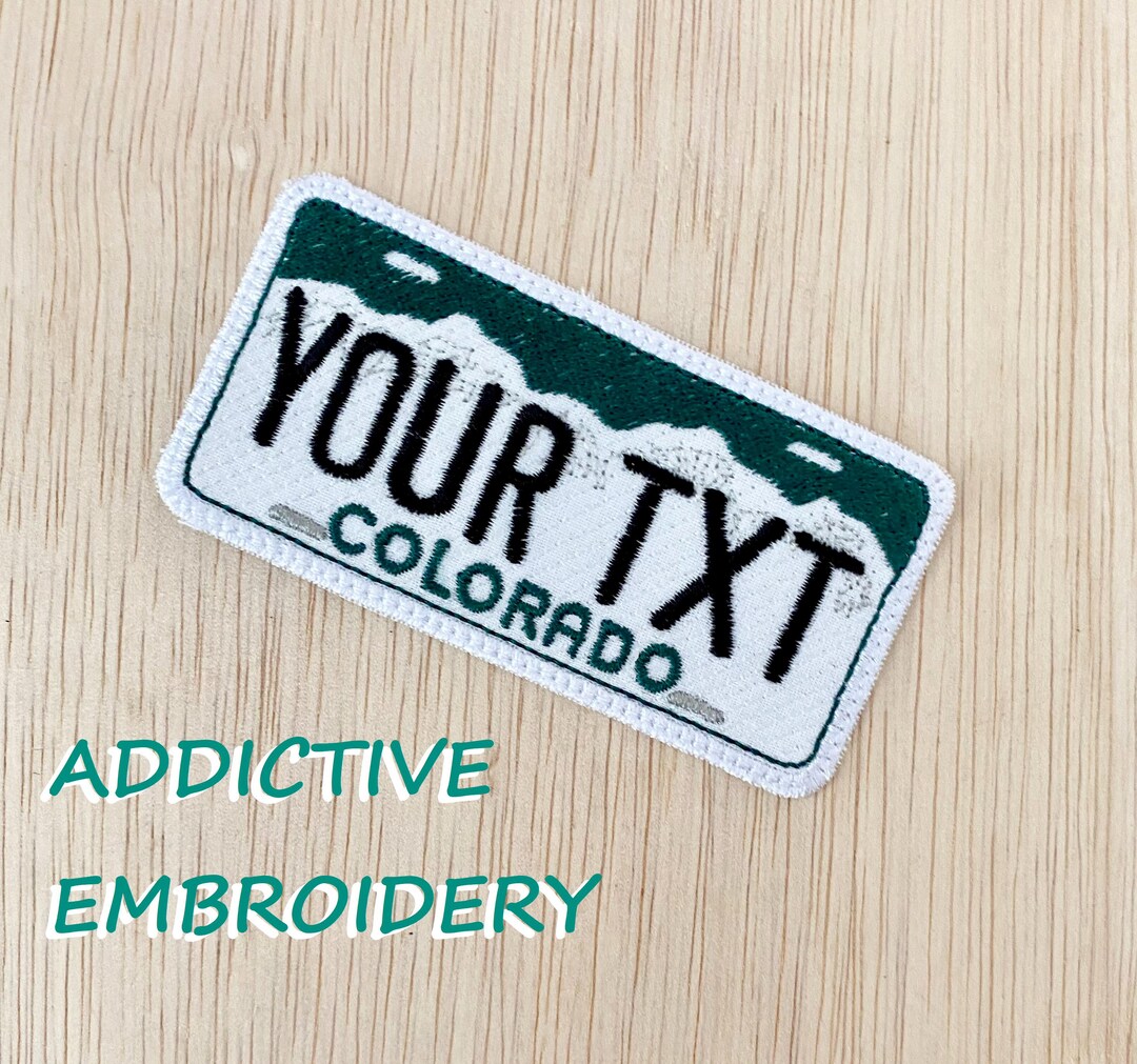 Colorado License Plate CO Personalized Iron on Patch Embroidered ...