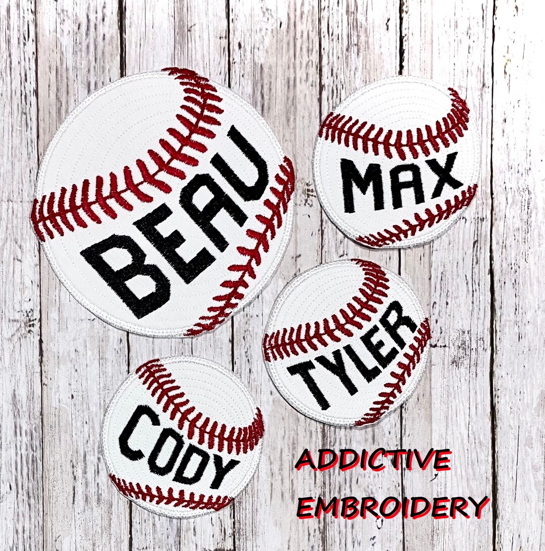 Baseball Personalized Iron on Patch College Embroidered Custom Applique ...