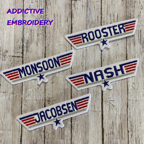 Military Name Tag US Flag Star Air Force Personalized Iron on - Etsy