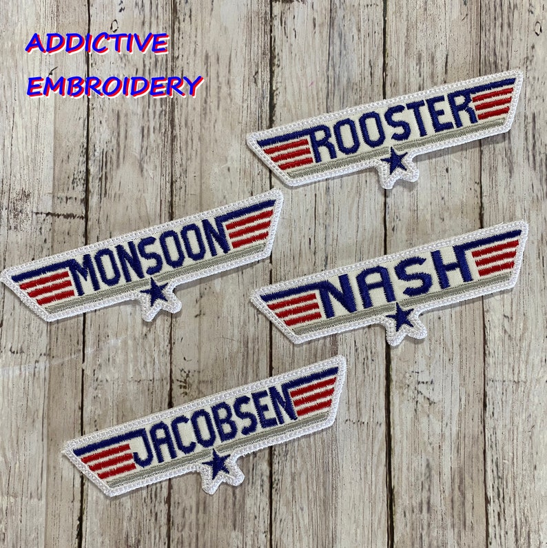 Military Name Tag US Flag Star Air Force Personalized Iron on - Etsy