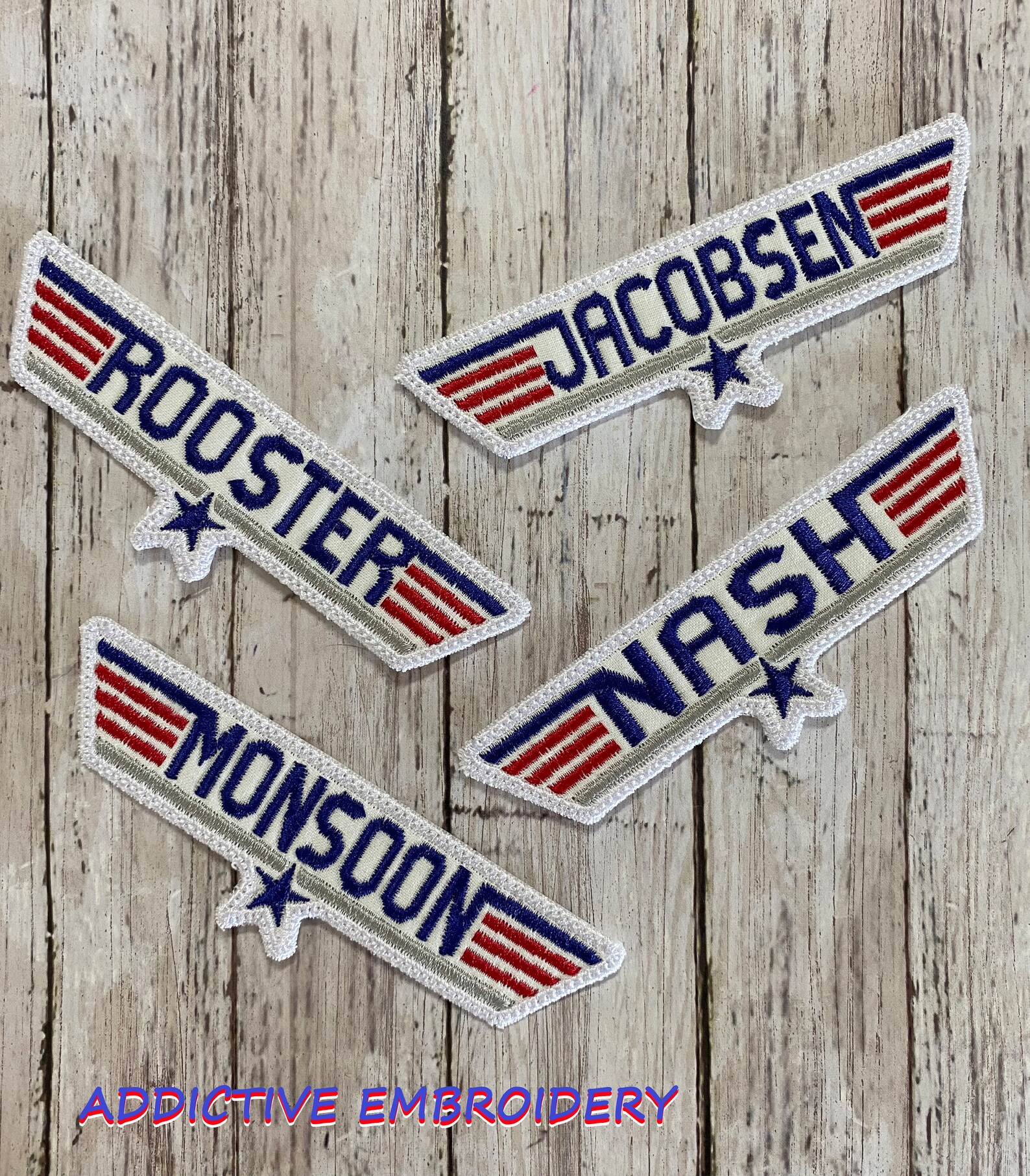 Military Name Tag US Flag Star Air Force Personalized Iron on - Etsy