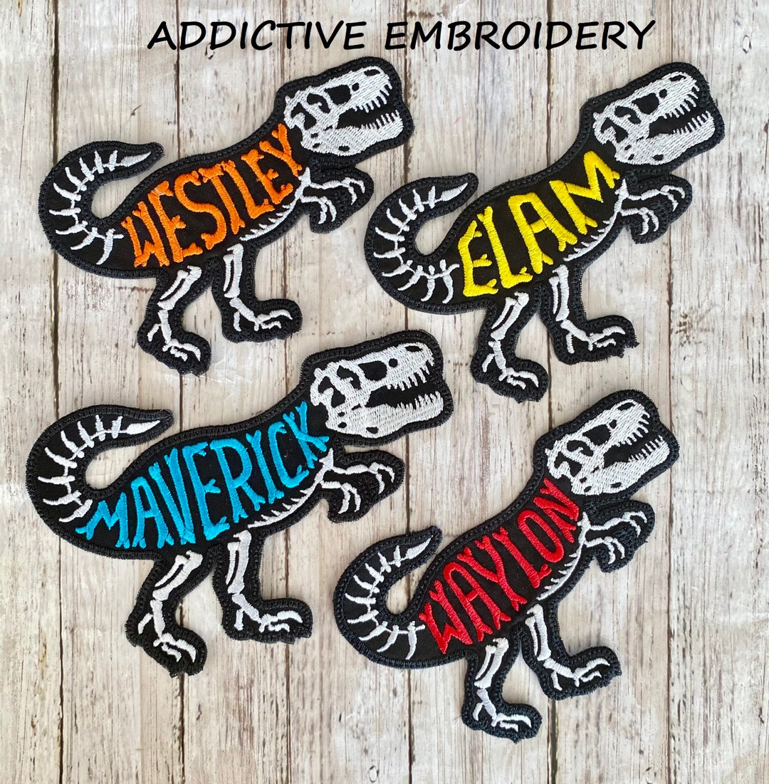 Iron on Patch T-rex Dinosaur Personalized Back to School Iron on Patch ...