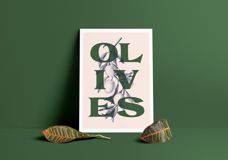 Olives Vegetable Vintage Digital Poster, to Be Downloaded and Printed ...