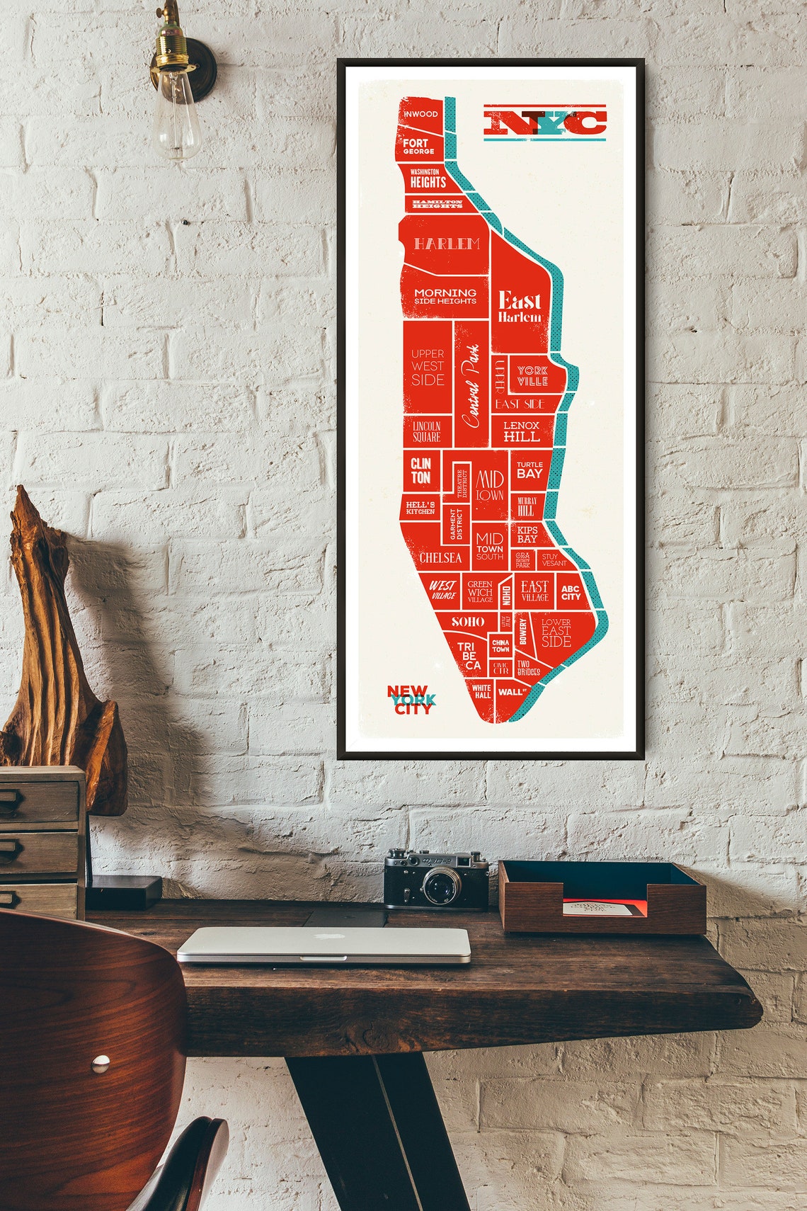 New York Poster NYC Manhattan Digital Art Poster - Etsy UK