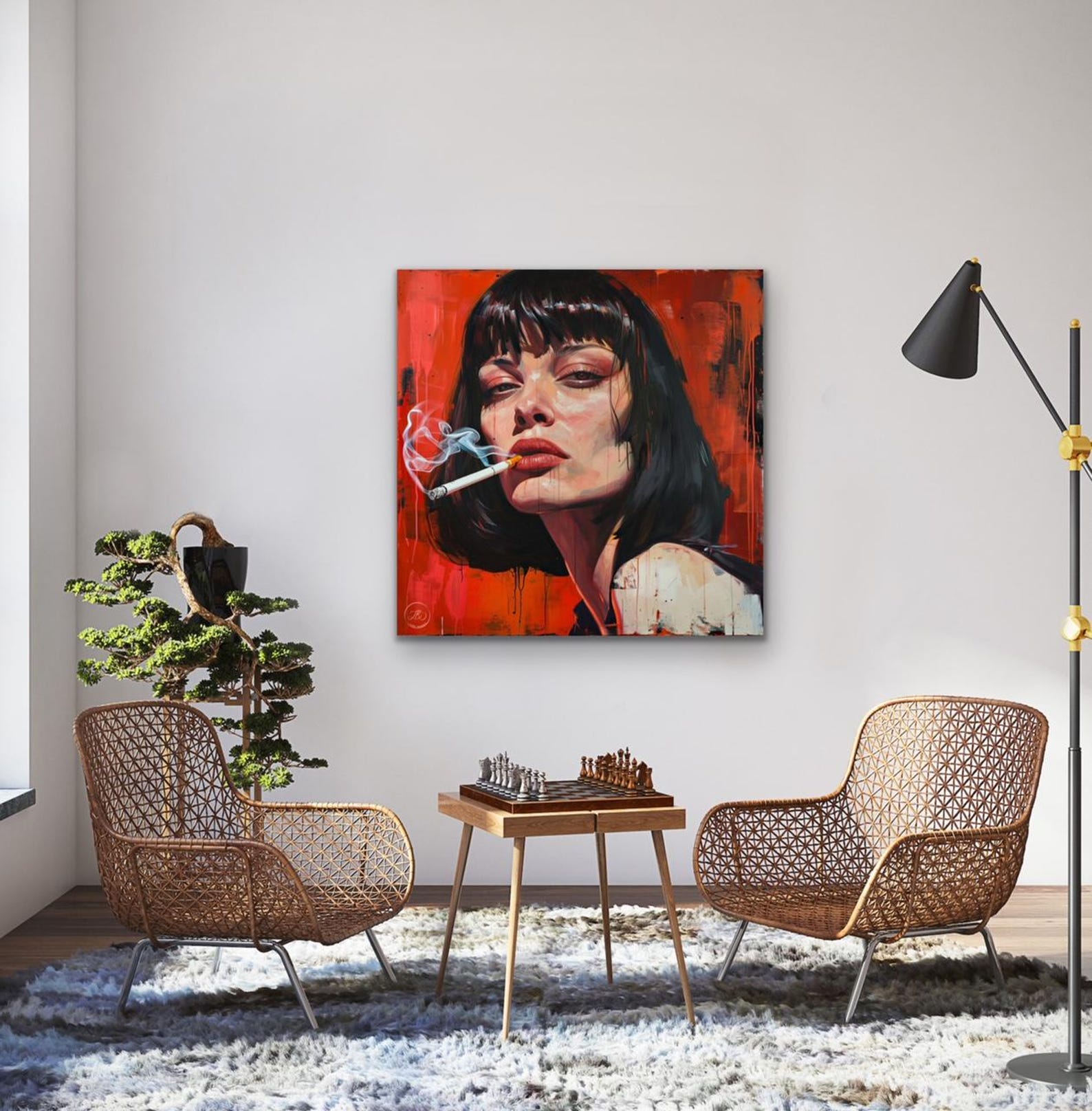 Mia Wallace Pulp Fiction Canvas Print: Retro Pop Art Movie Decor - Etsy