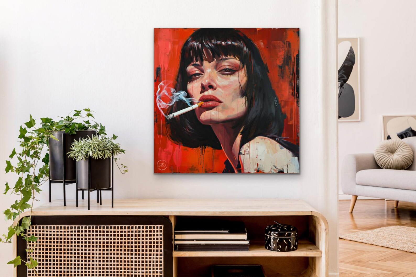 Mia Wallace Pulp Fiction Canvas Print: Retro Pop Art Movie Decor - Etsy