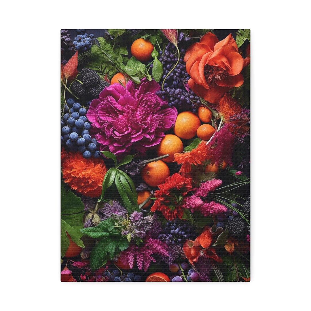 Exotic Flowers Art in Maximalism Style Printed Canvas by Lika Ramati - Etsy