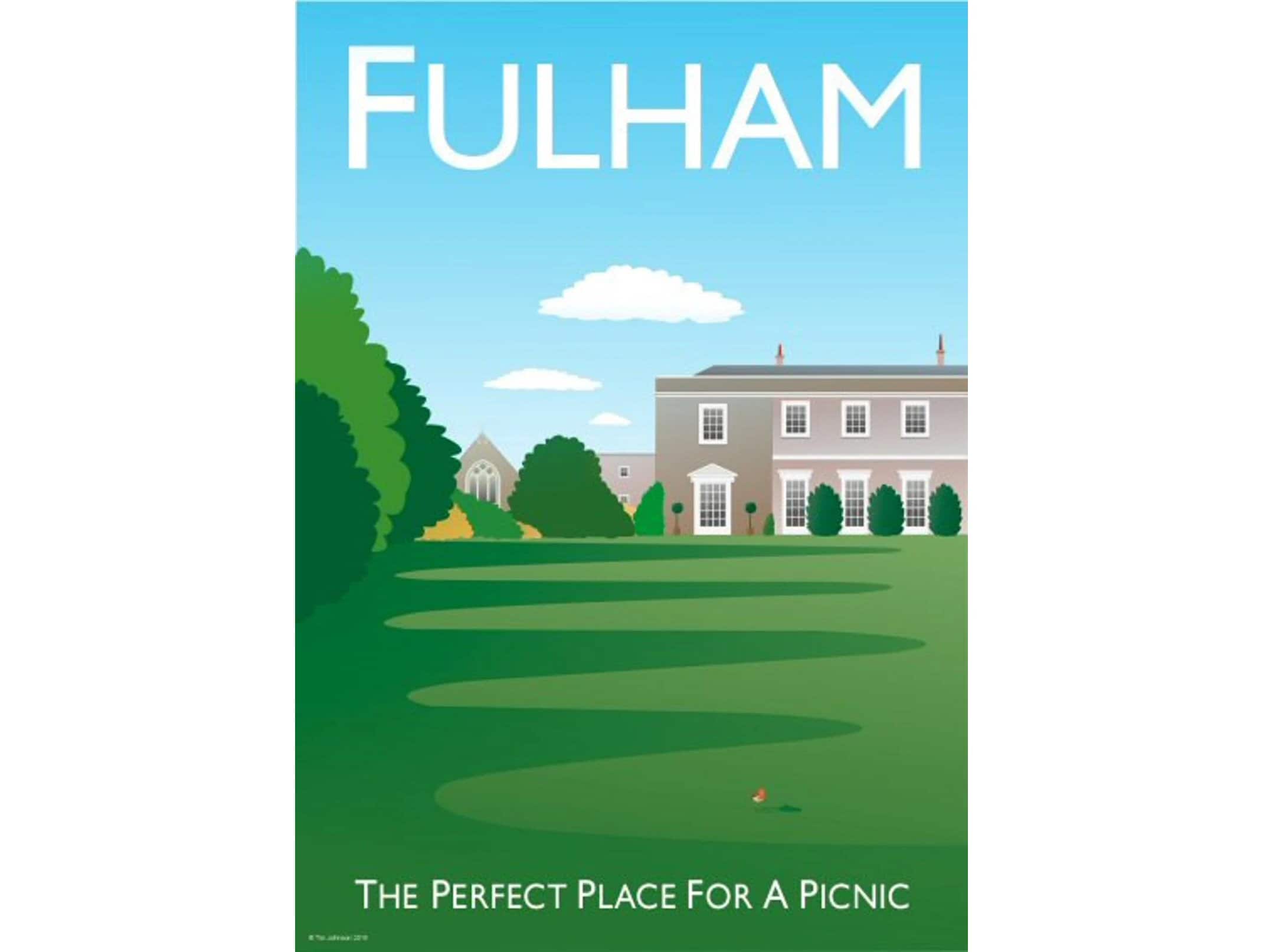 Fulham Poster Vintage Style London - Etsy UK